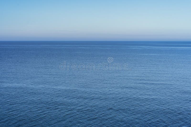 Blue Horizon Calm Sea Ocean and Blue Sky Background Stock Photo - Image ...