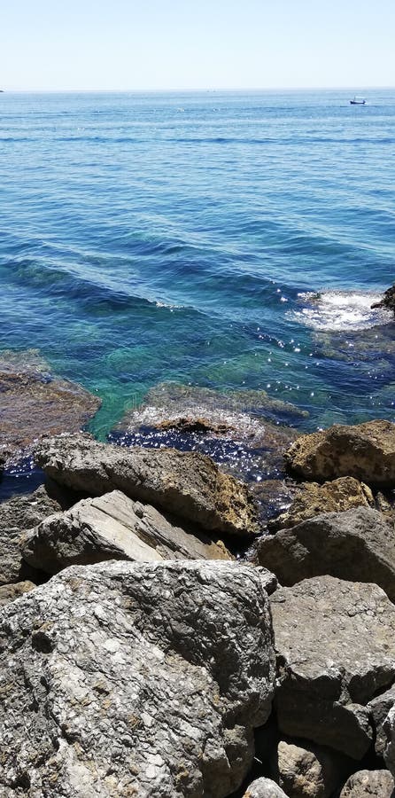 Blue horizon stock image. Image of rock, horizon, blue - 156905313