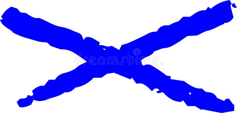 Blue Horizontal Cross Mark Set Stock Vector - Illustration of hand ...