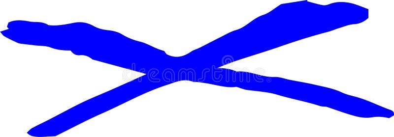 Blue Horizontal Cross Mark Set Stock Vector - Illustration of hand ...