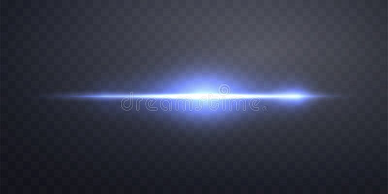 Blue Horizontal Lens Flare. Isolated on Transparent Background. Sun ...