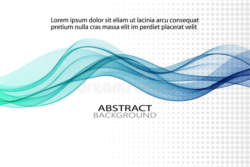 Blue Horizontal Smooth Wave Lines on an Abstract Halftone Background ...