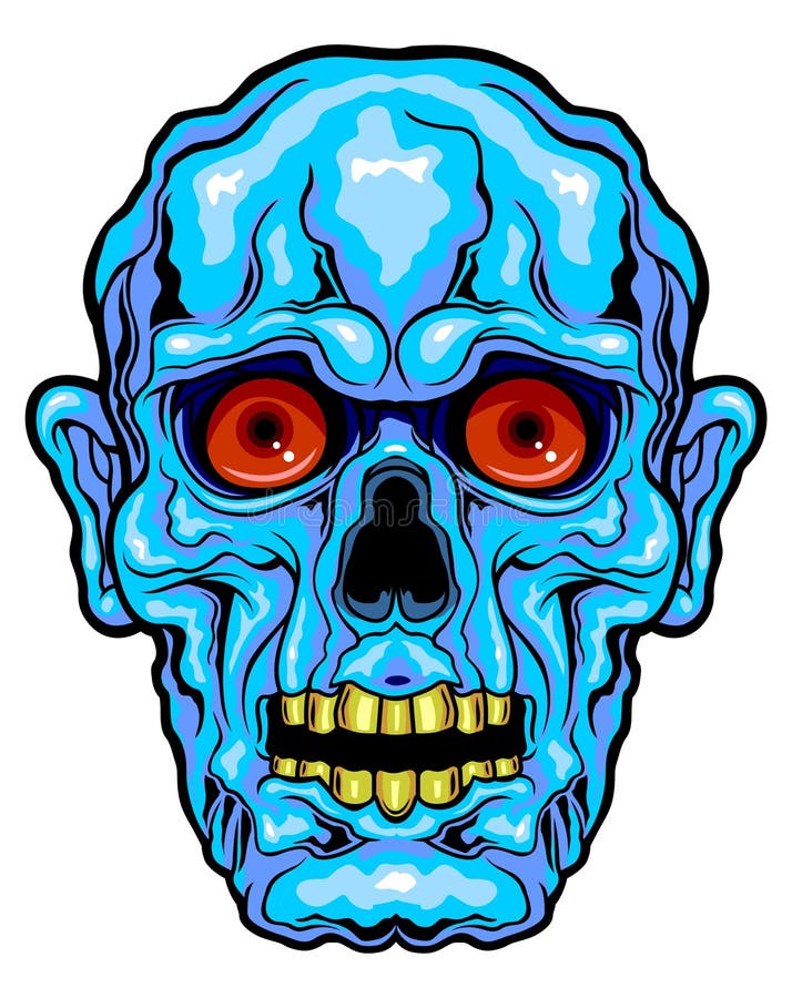 Blue horror face stock vector. Illustration of myth, extreme - 44269710