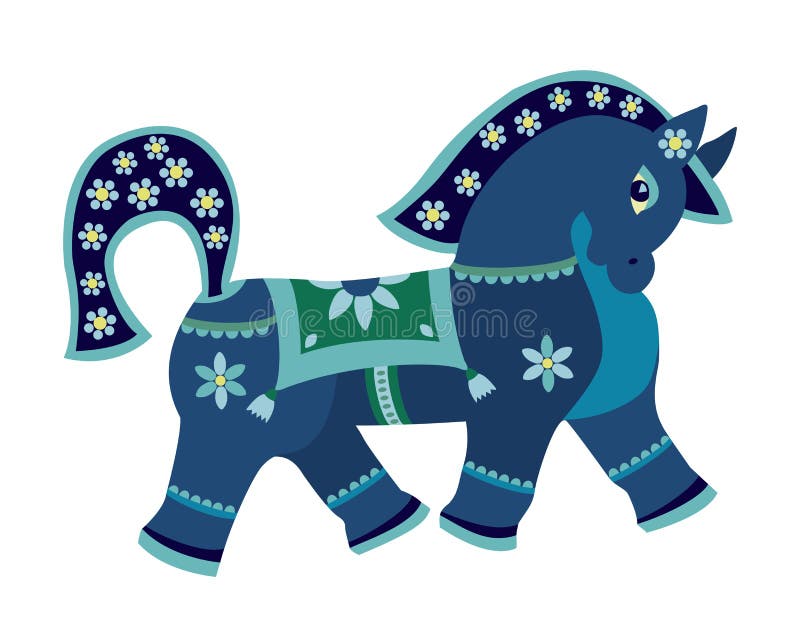 Blue Horse New Year - Seamless Background Stock Vector - Illustration ...