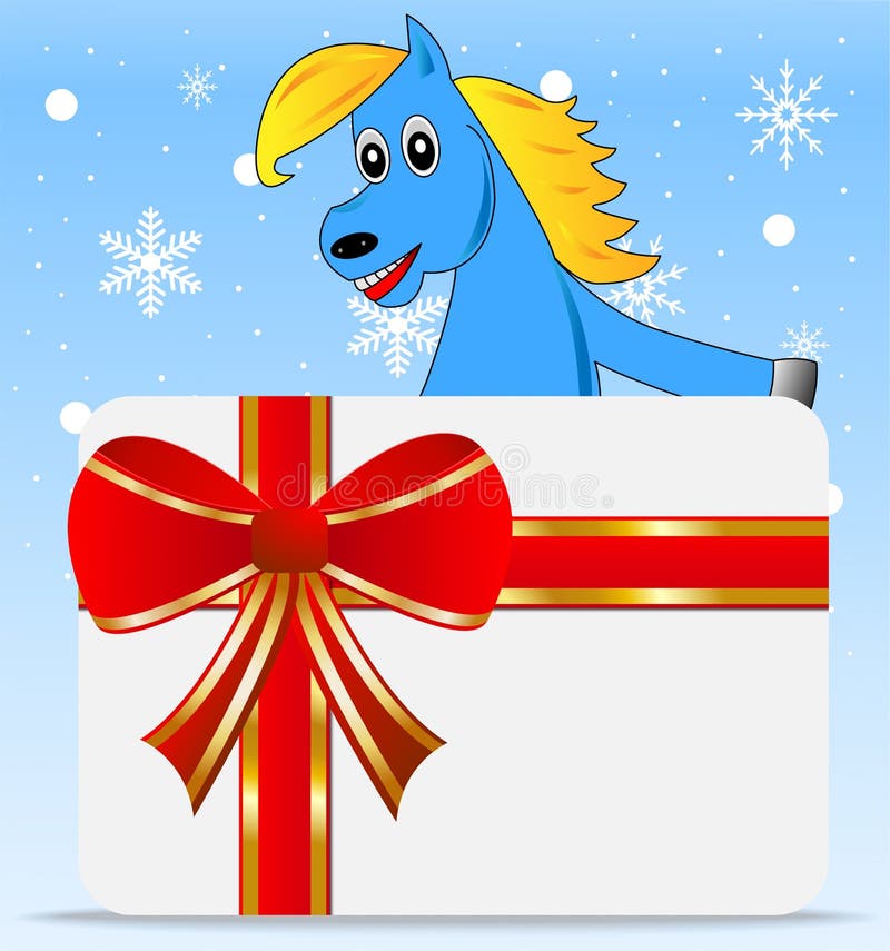 Blue Horse and Greeting-card Stock Vector - Illustration of hubcap ...