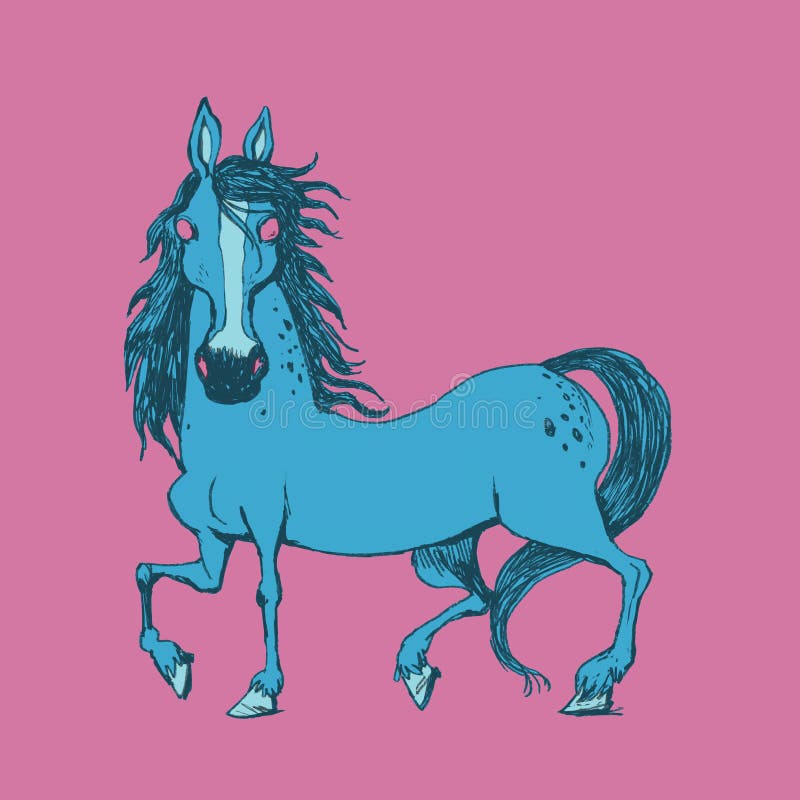 Blue horse stock illustration. Illustration of animal - 266668551