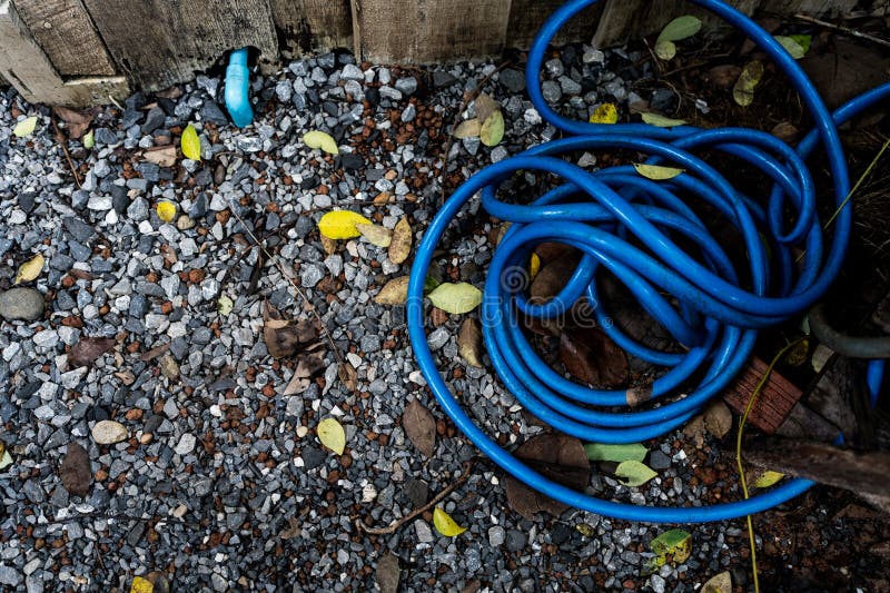Blue Hose Equipment for Garden Stock Image - Image of hose, clean ...