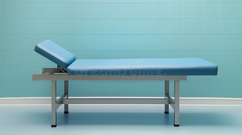 A Blue Hospital Bed with a Blue Sheet Stock Illustration - Illustration ...