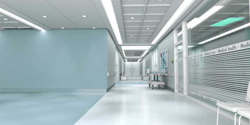Blue Hospital with Copy Space Stock Illustration - Illustration of ...