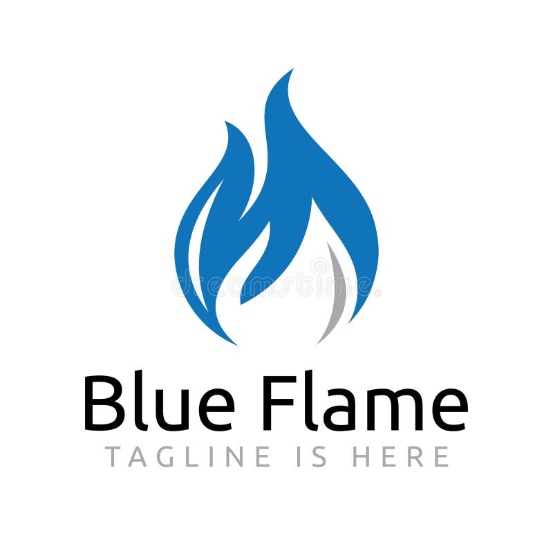 Blue Hot Fire Flame Nature Camping Adventure Logo Template Stock ...