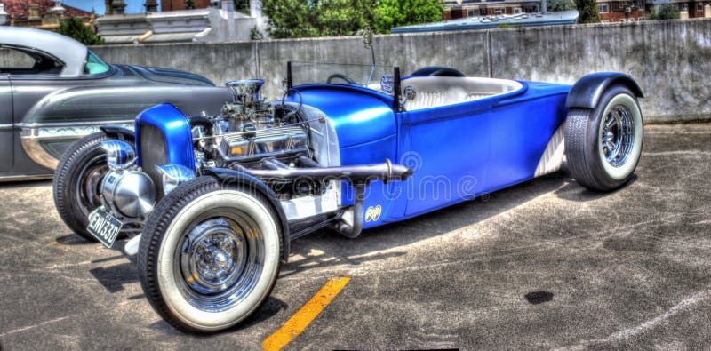 Blue hot rod editorial stock photo. Image of steel, sedan - 53132708