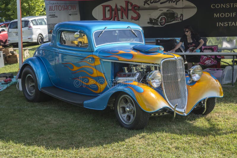 Blue hot rod editorial image. Image of paint, display - 97058065