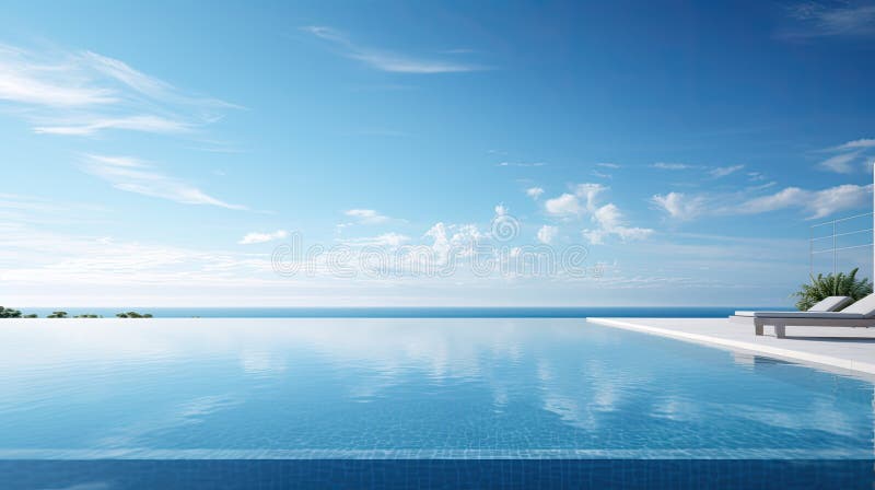 A Blue Hotel Infinity Pool Under the Midday Sun, the Refreshing and ...