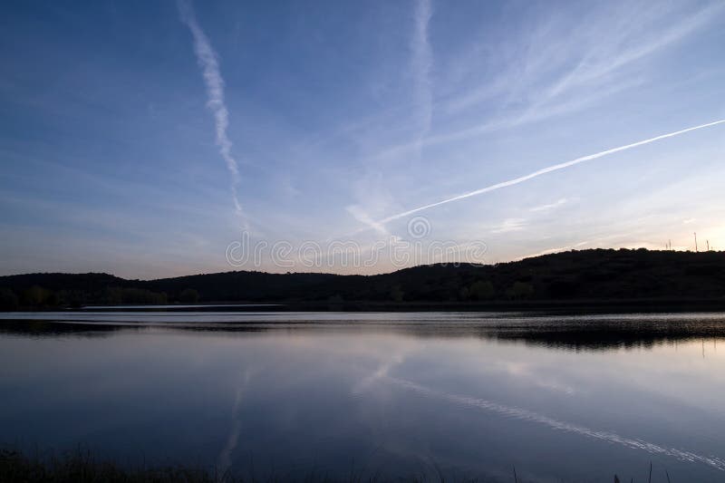 Blue hour by the lake stock photo. Image of dark, destinations - 184627530