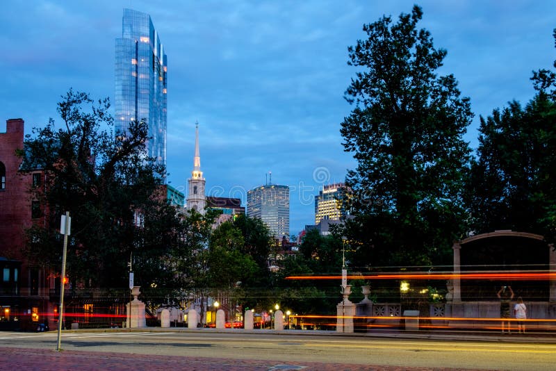 Blue Hour and Lights at Boston Editorial Stock Photo - Image of ...