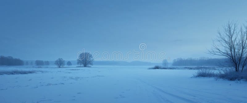 Blue Hour Stillness a Deep Twilight Atmosphere with a Soft Blue Tone ...