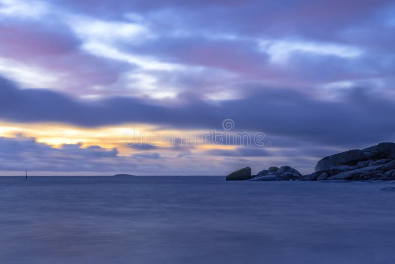 Blue hour sunrise stock photo. Image of clouds, hour - 105403030