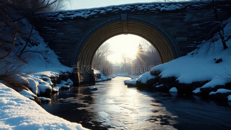 Blue Hour View of River Bridge Stock Illustration - Illustration of ...