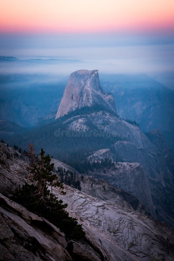 Blue Hour at Yosemite and Half Dome Stock Image - Image of yosemite ...