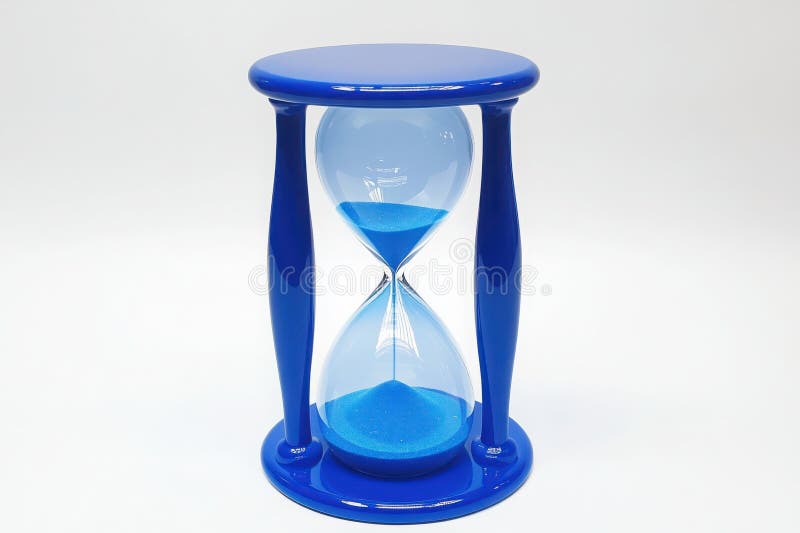 A Blue Hourglass with a Classic Design, Featuring Flowing Sand and a ...