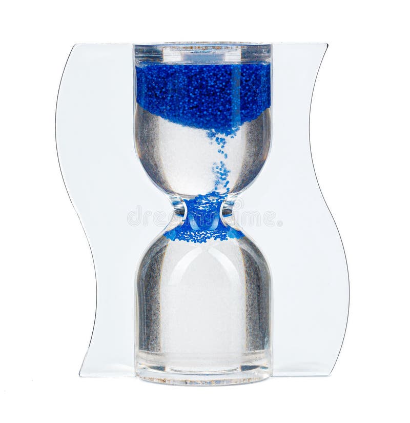 Blue Hourglass Isolated on White Background Close Up Stock Photo ...