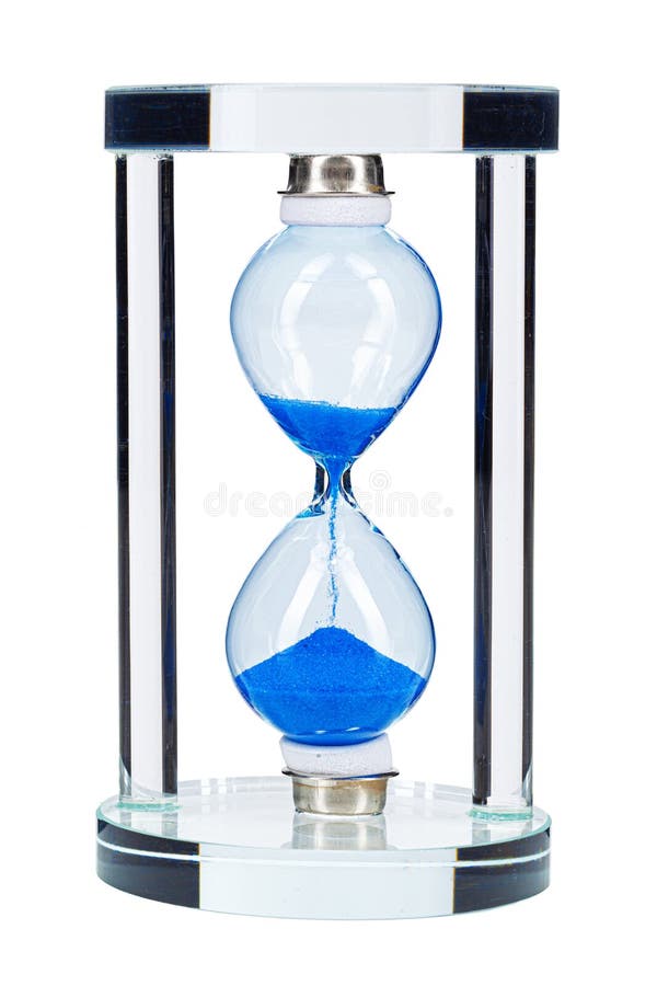 Blue Hourglass Isolated on White Background Close Up Stock Photo ...