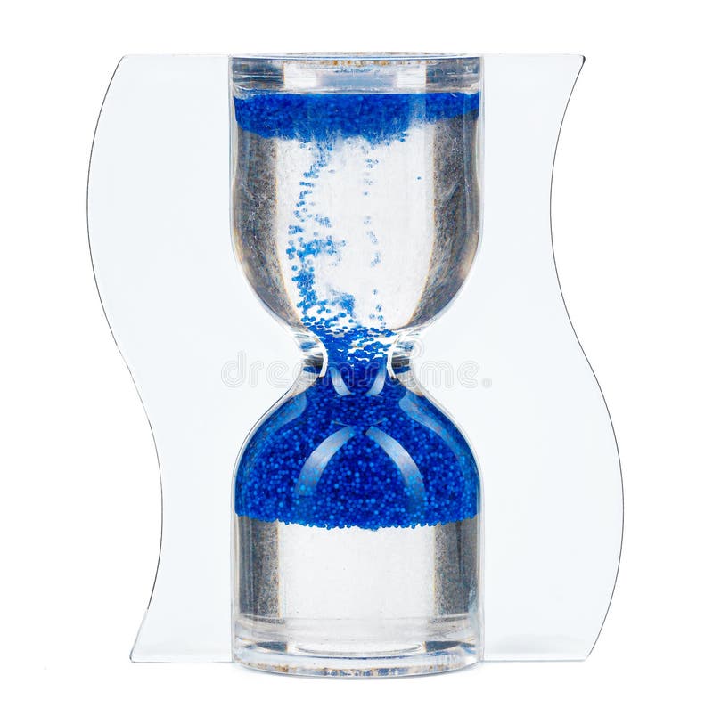 Blue Hourglass Isolated on White Background Close Up Stock Photo ...
