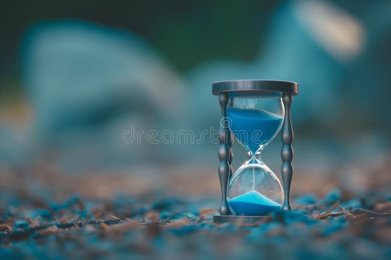 A Blue Hourglass is Sitting on the Ground Generated by AI Stock ...