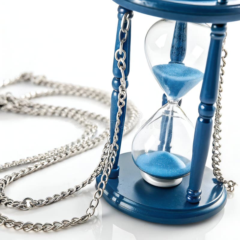 Blue Hourglass Time and Reflection Concept Stock Illustration ...