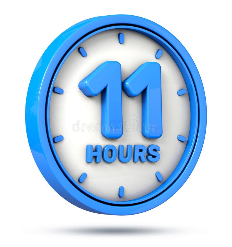 Blue 8 Hours on White Background. 8 Hrs Logo. 3d Illustration. Stock ...