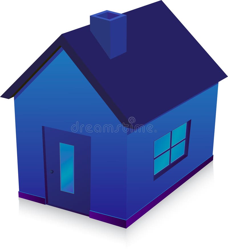 Blue house stock vector. Illustration of construction - 13043299