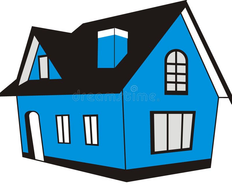 Blue House stock vector. Illustration of house, condo - 22708798