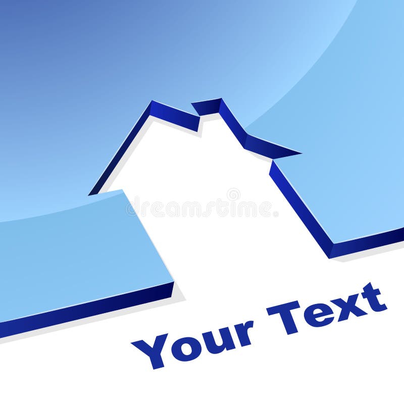 Blue House 3D Shape Concept Stock Vector - Illustration of door ...