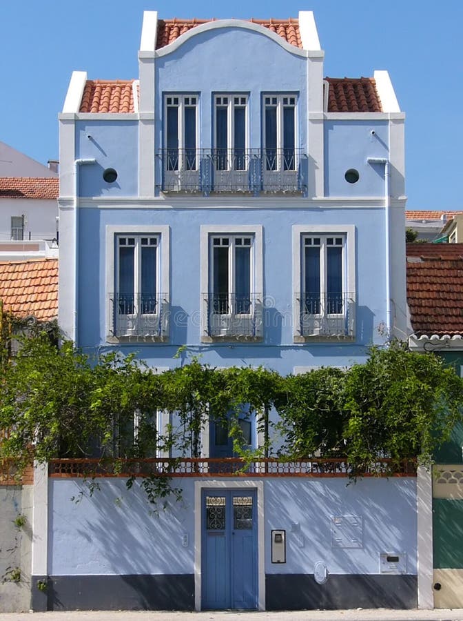 Blue House stock photo. Image of structure, design, windows - 55548