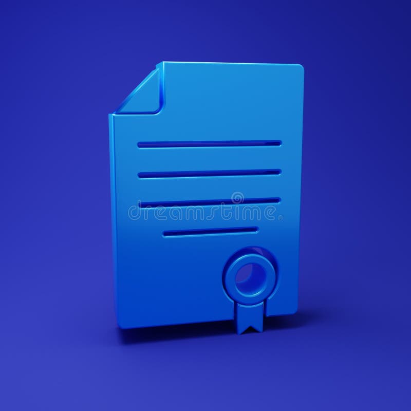 Blue House Contract Icon Isolated on Blue Background. Contract Creation ...