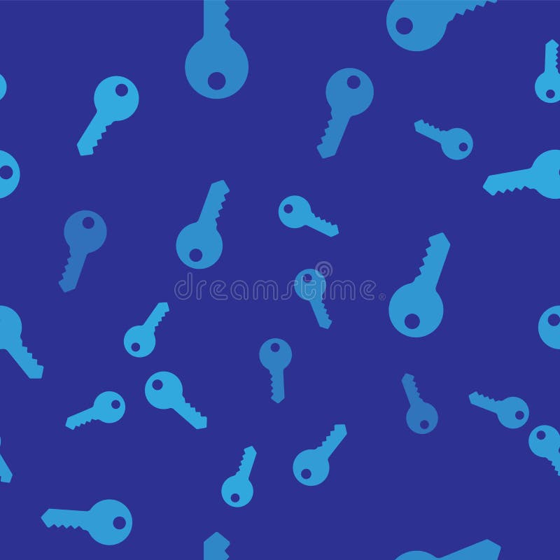 Blue House Key Icon Isolated Seamless Pattern on Blue Background ...