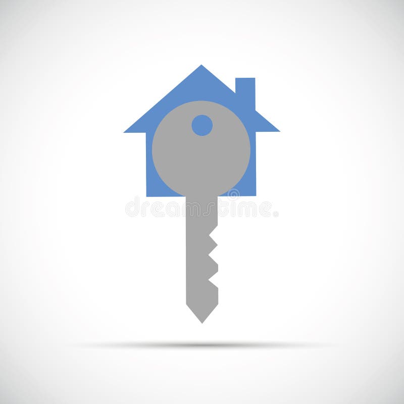 Blue house key vector icon stock vector. Illustration of lease - 125099542