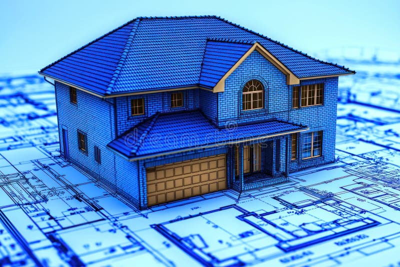 House Blueprint Model, Architectural Design Stock Illustration ...