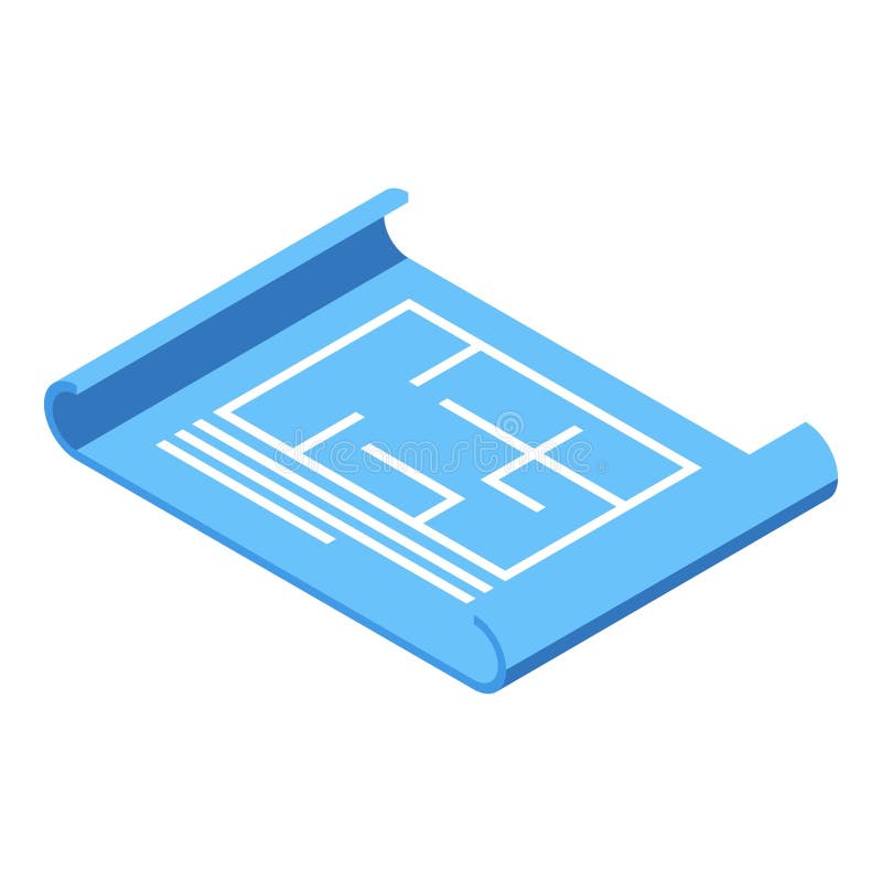 Blue House Plan Showing Construction Project Stock Illustration ...