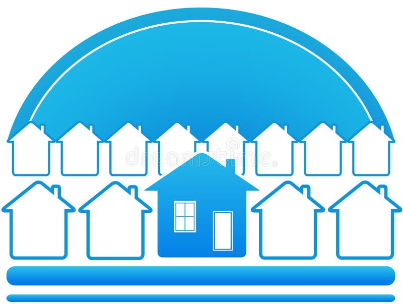 Blue house symbol stock vector. Illustration of luxury - 21509035