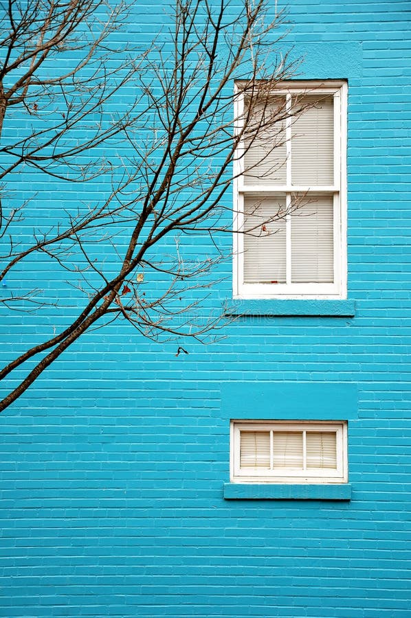 Vibrant Blue Colored Brick Wall Background Stock Image - Image of home ...