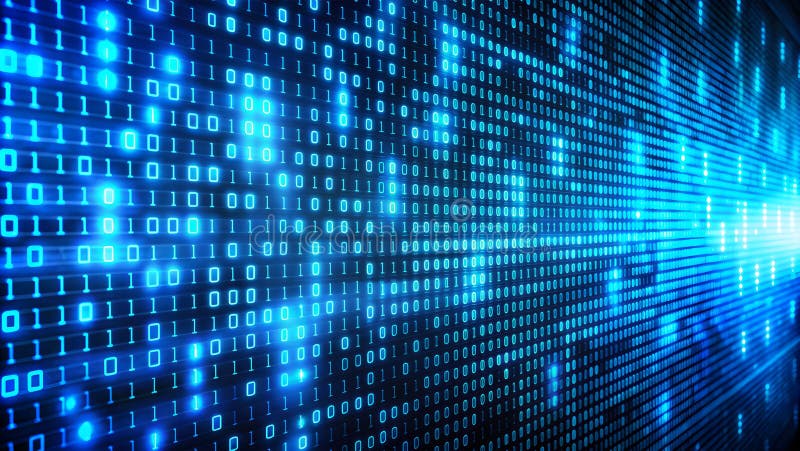 Digital Binary Data Background in Blue Hues Stock Illustration ...