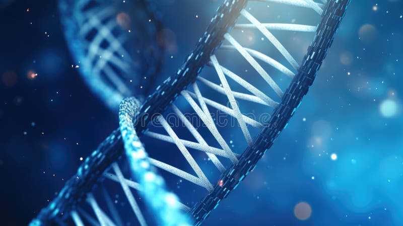 Blue Human DNA Strand Surrounded by DNA Structure Stock Image - Image ...
