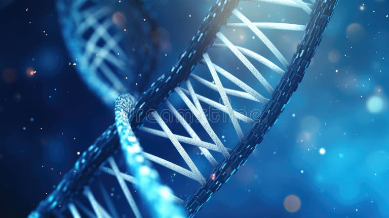 Blue Human DNA Strand Surrounded by DNA Structure Stock Image - Image ...