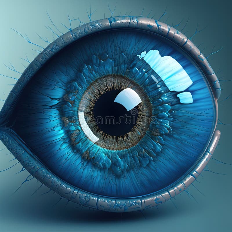 Blue Human Eye Close Up. Generative AI Stock Illustration ...