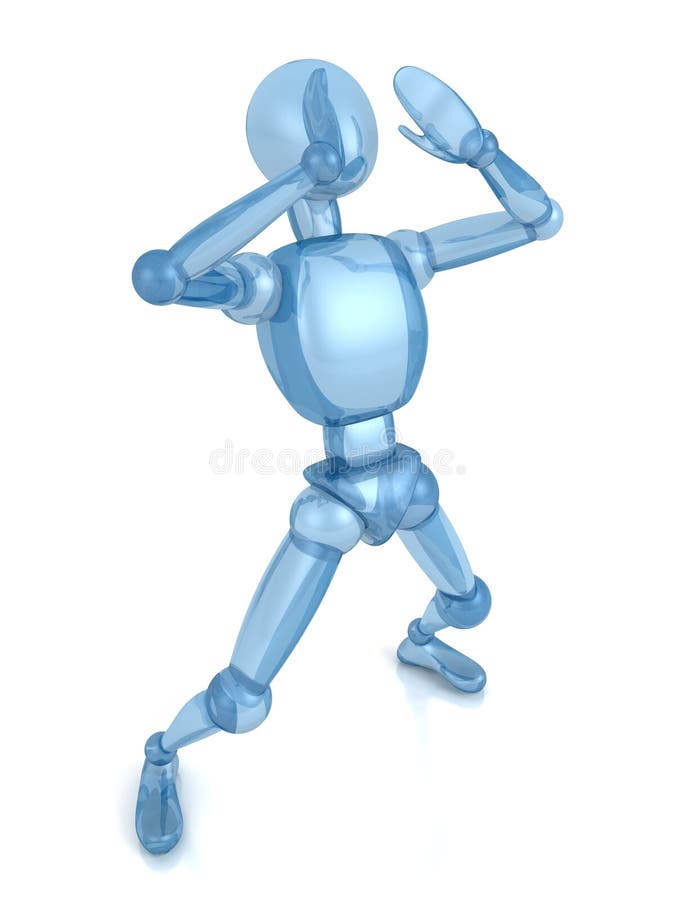 Blue Human Person Man Screaming in the Air Stock Illustration ...