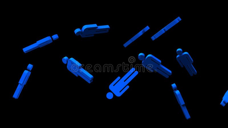 Blue Human Shaped Objects on Blue Background. Stock Illustration ...