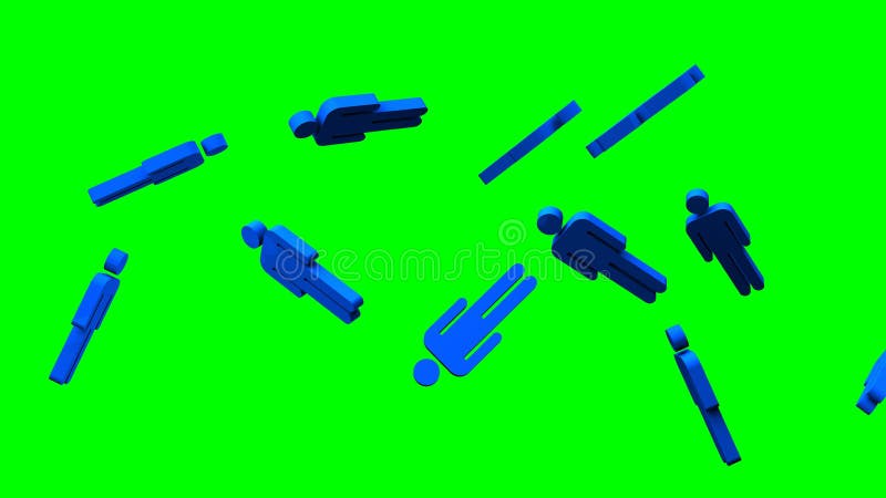 Blue Human Shaped Objects on Blue Background. Stock Illustration ...
