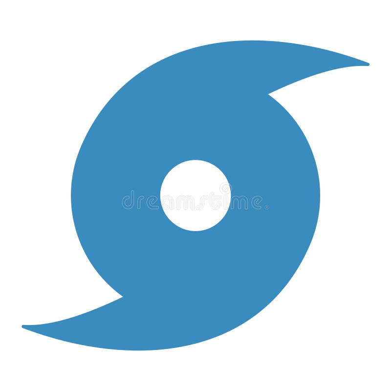 Blue Hurricane Warning Vector Mark, Badge Illustration on White ...