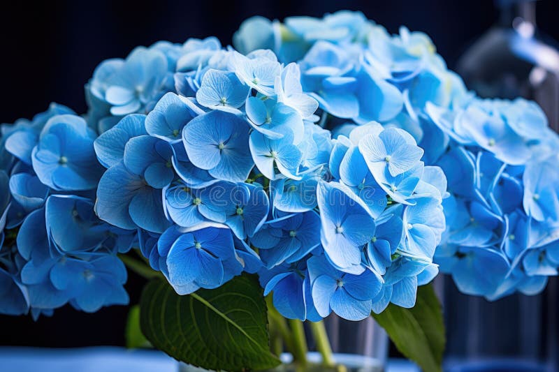Blue Hydrangea Flowers on a Blue Background Stock Illustration - Illustration of blue, hydrangea ...
